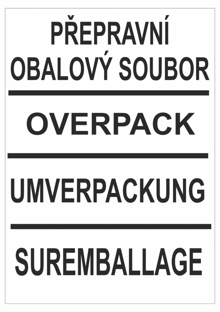 PŘEPRAVNÍ OBALOVÝ SOUBOR /UMVERPACKUNG/OVERPACK/ SUREMBALLAGE | KRIŽAN ...