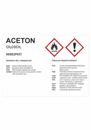 GHS štítek – Aceton | KRIŽAN - safetyshop