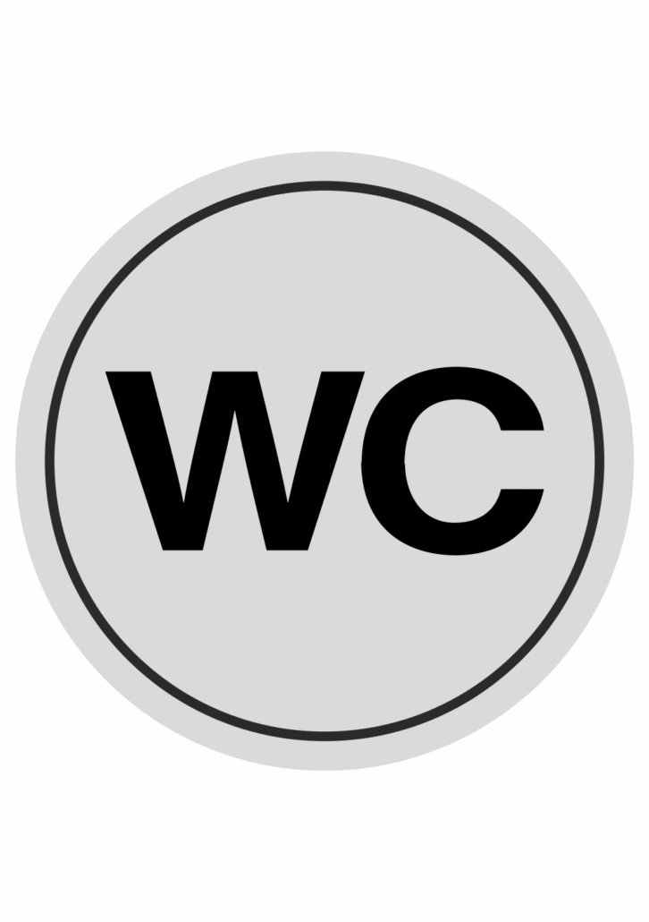 WC text – stříbrná mat | KRIŽAN - safetyshop