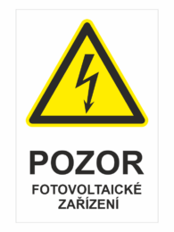 POZOR fotovoltaické zařízení | KRIŽAN - safetyshop