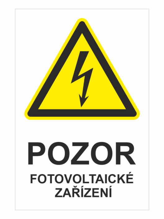 POZOR fotovoltaické zařízení | KRIŽAN - safetyshop